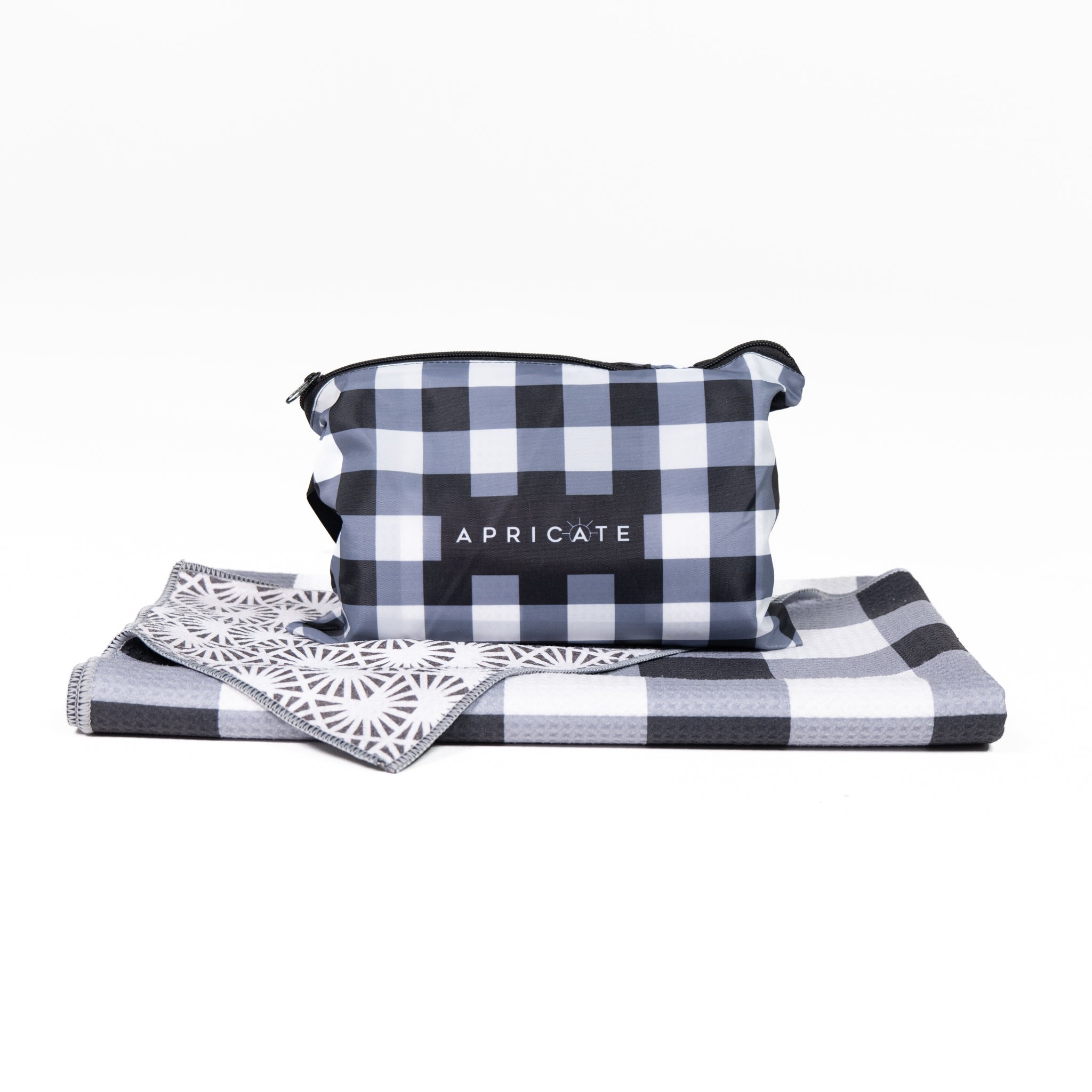 BEACH - Travel Towel | Sand-Free | Black Check – Apricate